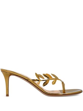 Gianvito Rossi Mules mit Blattmotiv - Gold