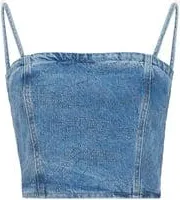 Rotate Top court en jean et pailleté