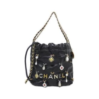 Chanel Pre-owned 22 Line Lambskin Schultertasche - - Pre-owned - Damen - Schwarzk - ONE SIZE