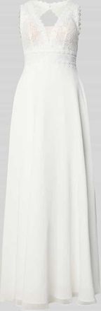 Luxuar Fashion Abendkleid mit floralem Stitching