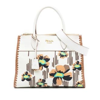 Prada Pre-owned Sacchetto en cuir de ch&egrave;vre imprim&eacute; - Femme - Pre-owned - Blanc - Taille: ONE Size