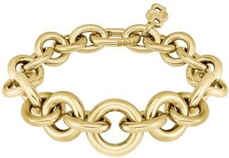 BOSS Jewelry Collier en Chaîne, Bracelet en Chaîne et Boucles dOreilles Créoles pour Femme Collection LIVE STATEMENT en Acier Inoxydable avec placage Or Ja