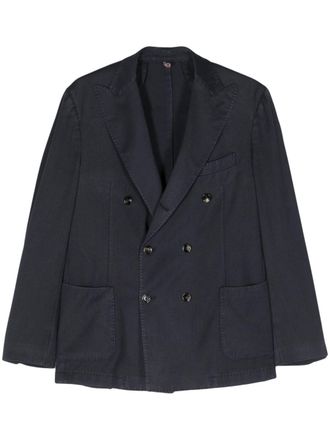 Dell'Oglio blazer en laine &agrave; boutonni&egrave;re crois&eacute;e - Bleu