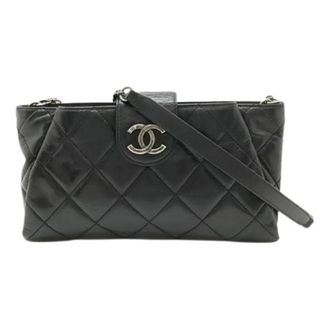Chanel Pre-owned Coco Pleats Ledertasche - - Pre-owned - Damen - Schwarzk - ONE SIZE