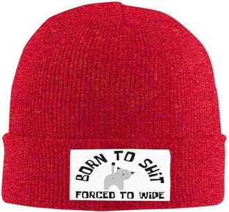 Generic Bonnet Souple Tricoté Né pour Chier, Forcé De SEssuyer Extensible Bonnet Chapeau Tricot Classique Chapeau dhiver Tricoté pour Cyclisme Sports Ski