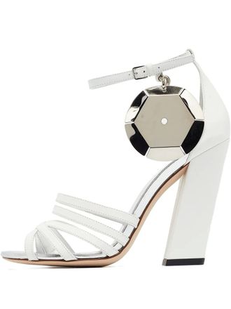 Burberry sandales en cuir à talon 110 mm - Blanc