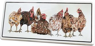 Loberon Deko-Schild Davies, H&uuml;hner-Motiv, Detailgetreue Bemalung, zum H&auml;ngen oder Anlehnen, Osterdekoration, Ostern, Wanddeko, Eisen, wei&szlig;