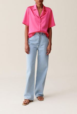 Claudie Pierlot Flie&szlig;ende, kurz&auml;rmelige Hemdbluse