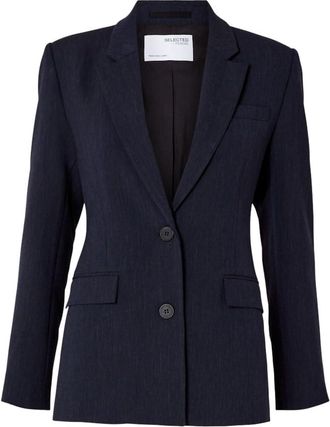 Selected Damen SLFRITA LS Classic DSM NOOS Blazer, Dark Sapphire/Detail:Melange, 44