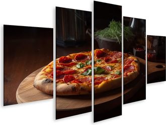 Islandburner Bild auf Leinwand Heiße Pizza Gastro Italiener Restaurant Pizzeria Bilder Wandbilder Poster IXFT-MFP