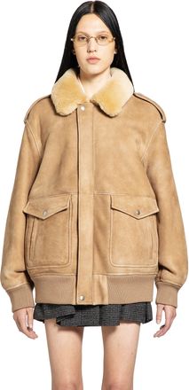Prada Suede Bomber with Shearling Collar