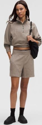 lululemon Short Scuba taille haute Gaufré pour Femmes - 13 cm - Gris - Taille XL