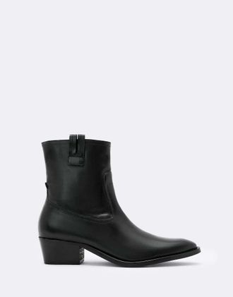 AllSaints Jura Rei&szlig;verschluss-Stiefelette in Schwarz