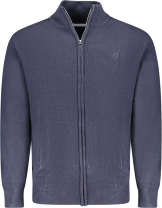 North Sails Homme, Pulls, Bleu, Taille: M Cardigan en Nylon Bleu avec Broderie