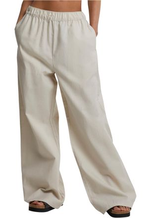 Urban Classics Damen Hose Ladies Linen Mixed Wide Pants, Weite Hose für Frauen, Baumwoll-Leinen-Mischung, Größen XS - 5XL
