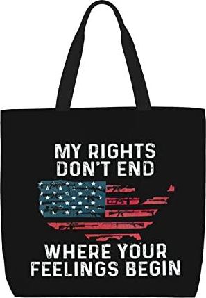 Generic Sac De Courses Mes Droits Ne SArr&ecirc;tent Pas L&agrave; O&ugrave; Commencent Vos Sentiments Sac De Shopping Avec Poign&eacute;es Personnaliser Sacs En Toile Pour Femmes, Pour