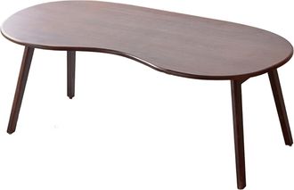 Generic Couchtisch Retro Massivholz Cashew-Form Wohnzimmertische Zusammenklappbar Keine Montage Erforderlich Abgerundete Ecken Stubentisch für Wohnzimmer, Bal