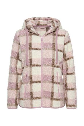 Ulla Popken Sweatjacke Teddyjacke Karomuster Kapuze Langarm