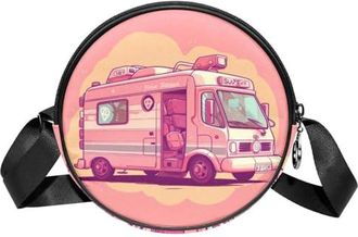 Generic Ambulance Petit sac &agrave; bandouli&egrave;re circulaire pour femme avec fermeture &eacute;clair et bretelles r&eacute;glables Style d&eacute;contract&eacute;