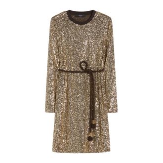 Max Mara Femme, Robes, Jaune, Taille: 38 FR Short Tulle Dress with Micro Sequins