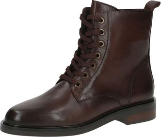 Caprice Damen Stiefeletten zum Schnüren aus Leder mit Reißverschluss, Braun (Dk Brown Nappa), 40 EU