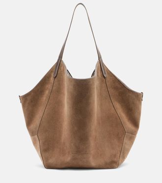 Brunello Cucinelli Cabas r&eacute;versible Medium Monili en daim