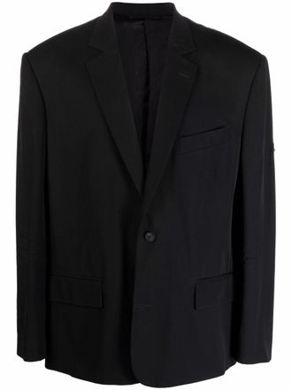 Balenciaga veste boutonn&eacute;e &agrave; effet d&eacute;lav&eacute; - Noir