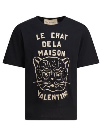 Valentino Schwarzes Baumwoll-T-Shirt