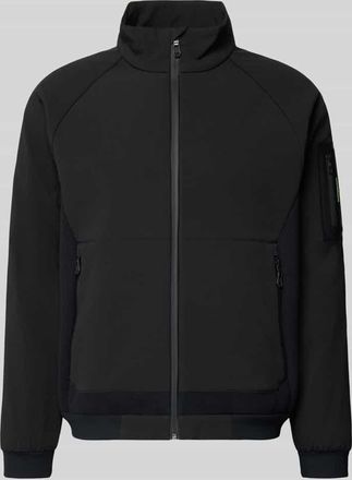 HUGO BOSS Regular Fit Fleecejacke mit Cord-Partien Modell Cord Fleece