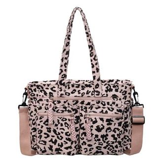 Generic Sac &agrave; bandouli&egrave;re imprim&eacute; l&eacute;opard tendance avec plusieurs poches pour femme, travail, shopping, voyage, quotidien, rose, 14.57x6.3x10.24inch