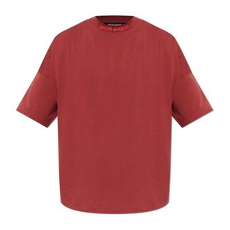 Palm Angels Logo T-Shirt - - Tops - Herren - Rot - S