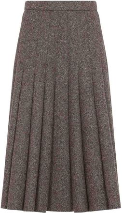 Brunello Cucinelli Jupe Midi - Marron Fonc&eacute;