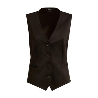 Kiton Braune Wollweste mit Stretch - - Jackets - Damen - Schwarzk - S