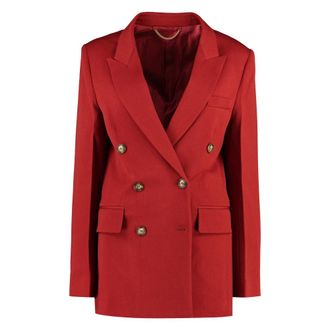 Victoria Beckham Doppelreihiger Wollblazer - - Jackets - Damen - Rot - 2XS