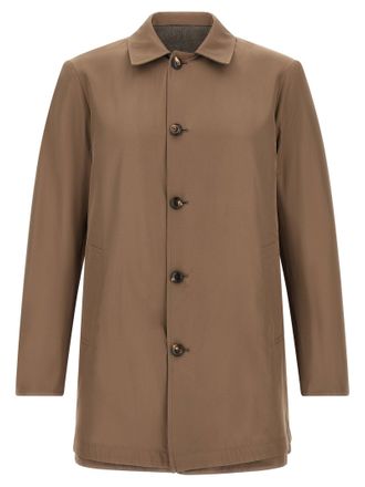 Pal Zileri Reversible Wool & Technical Coat - brown
