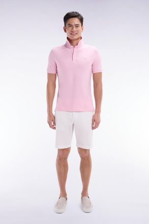 Eden Park Polo &Agrave; Manches Courtes En Piqu&eacute; Coton Stretch Rose Coupe Ajust&eacute;e
