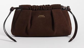 Tommy Hilfiger Mini sac &agrave; main en daim doux v&eacute;ritable - Marron