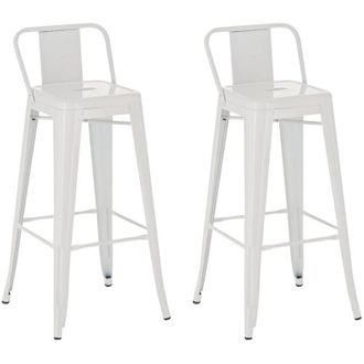 Clp Lot de 2 Tabourets de bar Mason Blanc