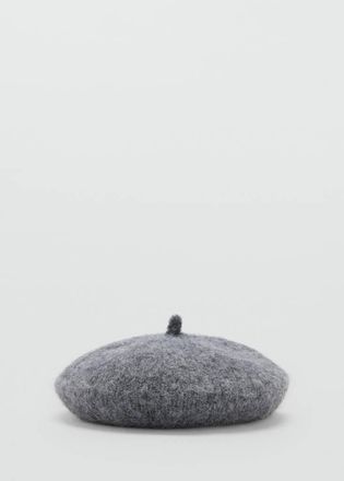 Mango B&eacute;ret laine m&eacute;lang&eacute;e gris chin&eacute; moyen - Femme - Taille unique - MANGO