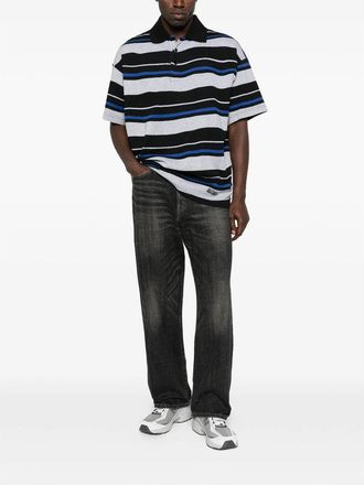 Napapijri Striped Cotton Polo Shirt - Black