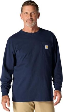 Carhartt Work in Progress Workwear Long Sleeve Pocket T-Shirt Utilitaire de Travail, Navy, S pour des Hommes