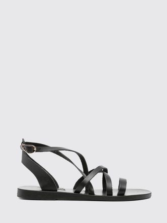 Ancient Greek Sandals Sandales plates en cuir lamin&eacute; avec bride de cheville