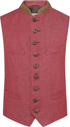 Meindl Trachtenweste Lorenz aus Leinen mit Fischgr&auml;tmuster in