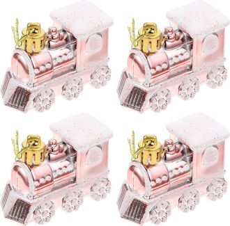 Vosarea Weihnachtsbaum Anh&auml;nger Auto 4 St&uuml;ck Ros&eacute;gold Verschlei&szlig;festes Material Leichter Christbaumschmuck f&uuml;r Weihnachtsdeko Wohnzimmer Caf&eacute; und B&uuml;ro