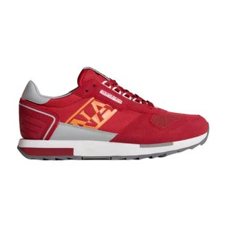 Napapijri Rote Leder/Suede Sneakers - - Shoes - Herren - Rot - 43 EU
