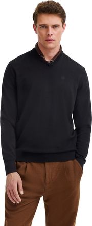 Bugatti Herren Pullover Regular Fit V-Neck Premium Cotton Basic Baumwolle V-Ausschnitt
