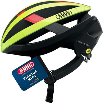 ABUS Rennradhelm Viantor MIPS - Sportlicher Fahrradhelm mit MIPS Aufprallschutz für Einsteiger - für Damen und Herren - Gelb Glänzend, Größe S