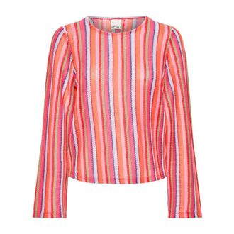 Ichi Ichi - Haut ray&eacute; &agrave; manches longues - Femme - Tops - Multicolore - Taille: 38 FR