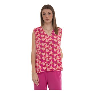 Seventy Femme, Tops, Rose, Taille: 42 FR Haut Doux à Imprimé Floral