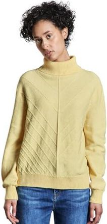 Street One A303086 Pull structuré, Jaune chiné, 44 Femme